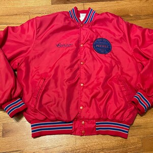 1984 80s Chain Stitch Pee Wee Baseball Button up Windbreaker Jacket ...