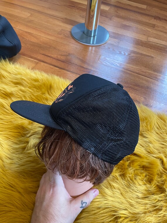 80s black trucker hat cow patty corner pocket counter… - Gem