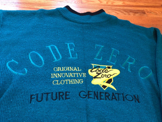 80s/90s Code Zero Intensity brand Vintage sweater inn… - Gem