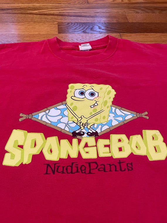 2002 Y2K SpongeBob SquarePants NudiePants vintage t-s… - Gem