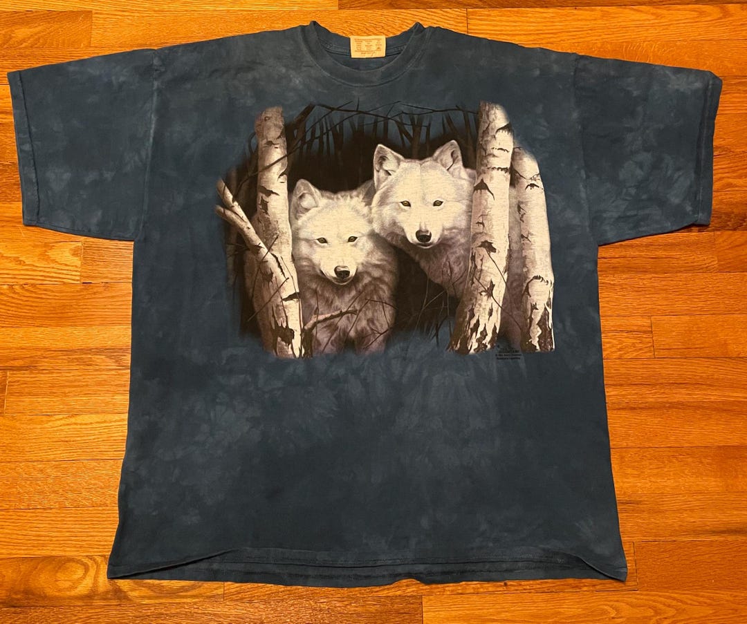 Incredible 90s Wolf T-shirt the Mountain Rare Vintage All Over Print ...