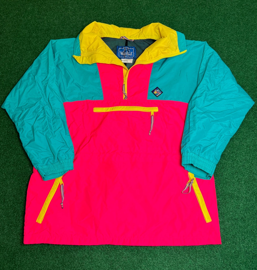 Bright Neon 80s 90s Woolrich Woman Vintage Windbreaker Jacket Mango ...