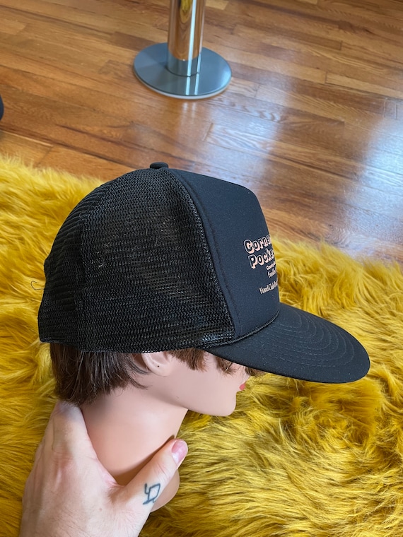 80s black trucker hat cow patty corner pocket counter… - Gem