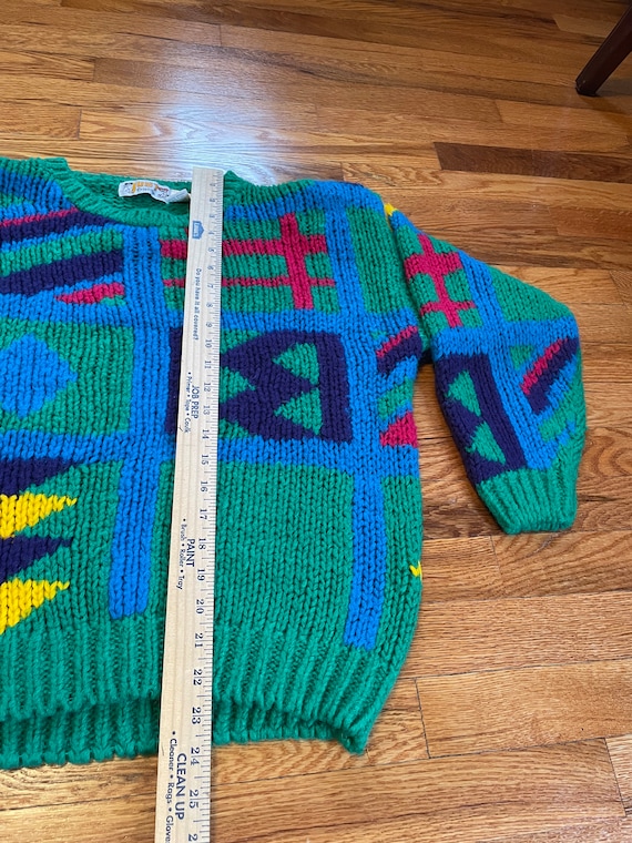 incredible retro 80s wacky sweater with shoulder pads… - Gem