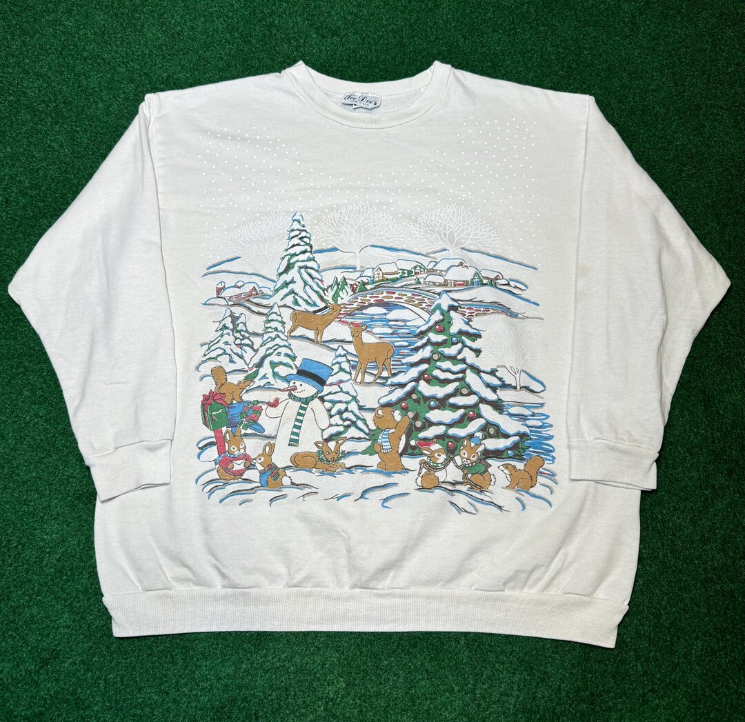 80s/90s Frosty the Snowman Christmas Sweater Sweatshirt Crewneck Medium ...