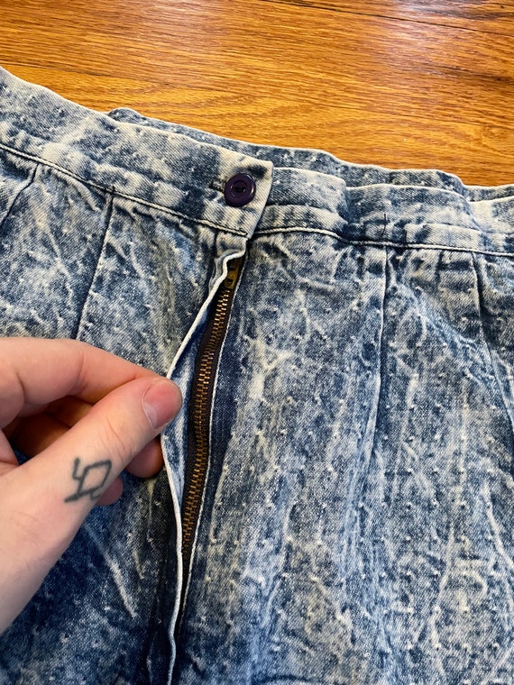 rocker acid wash 80s/90s denim jeans skirt sexy badas… - Gem