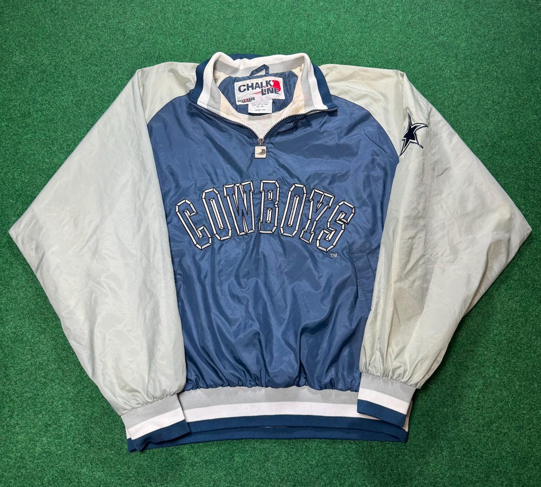 90s Dallas Cowboys Chalk Line Pullover Windbreaker Jacket Nfl Football ...