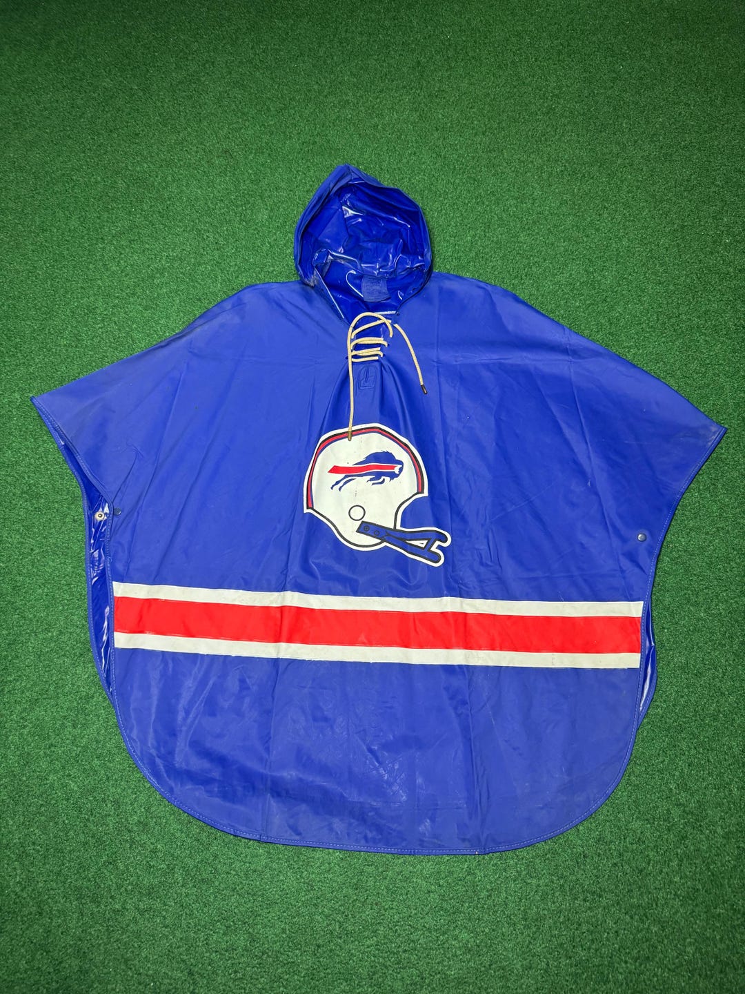 Vintage 80s 90s Buffalo Bills Poncho, NFL Football Raincoat Hooded ...