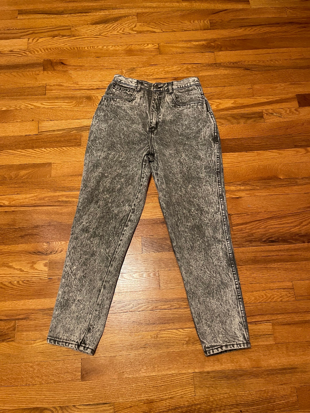 80s Black Stone Washed High Waisted Jeans Denim Pants Grunge Punk Rock ...