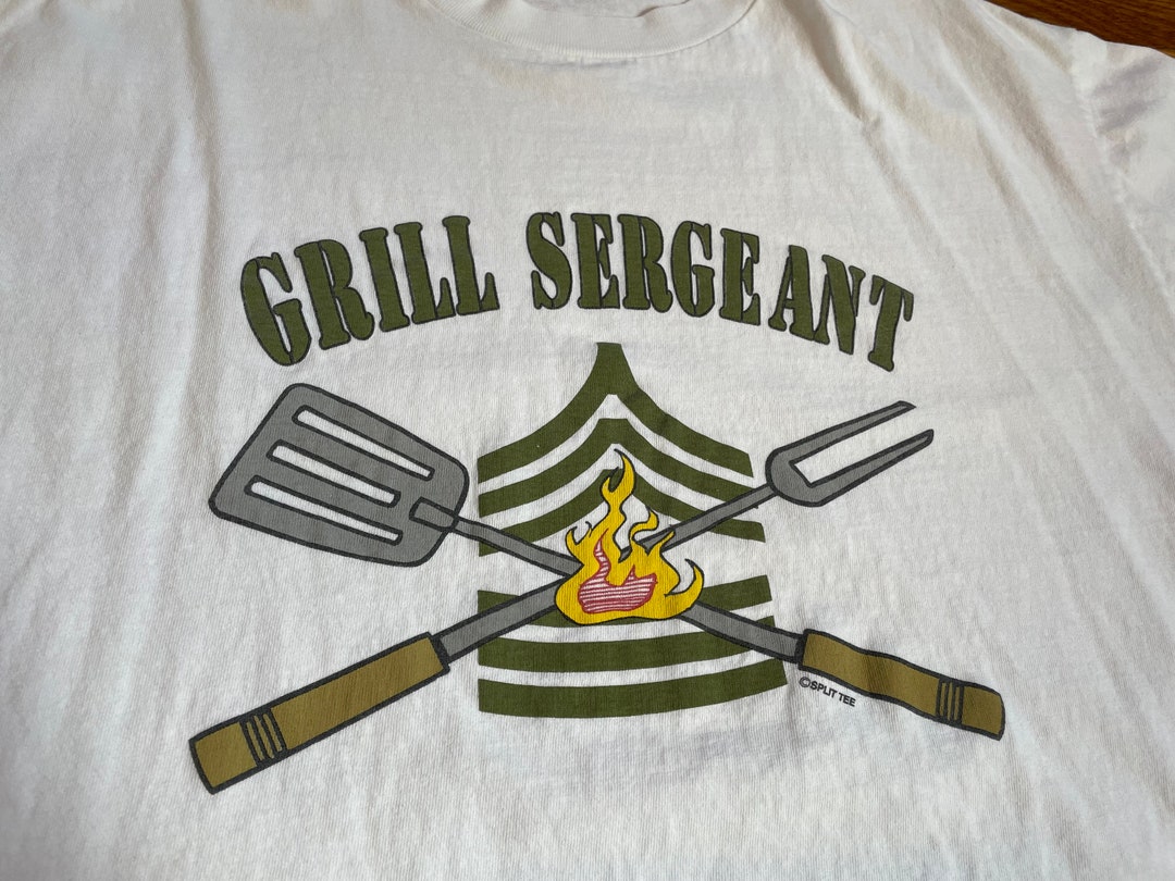 Hilarious 90s Grill Sergeant Vintage T-shirt Rare Dad Humor Meat ...