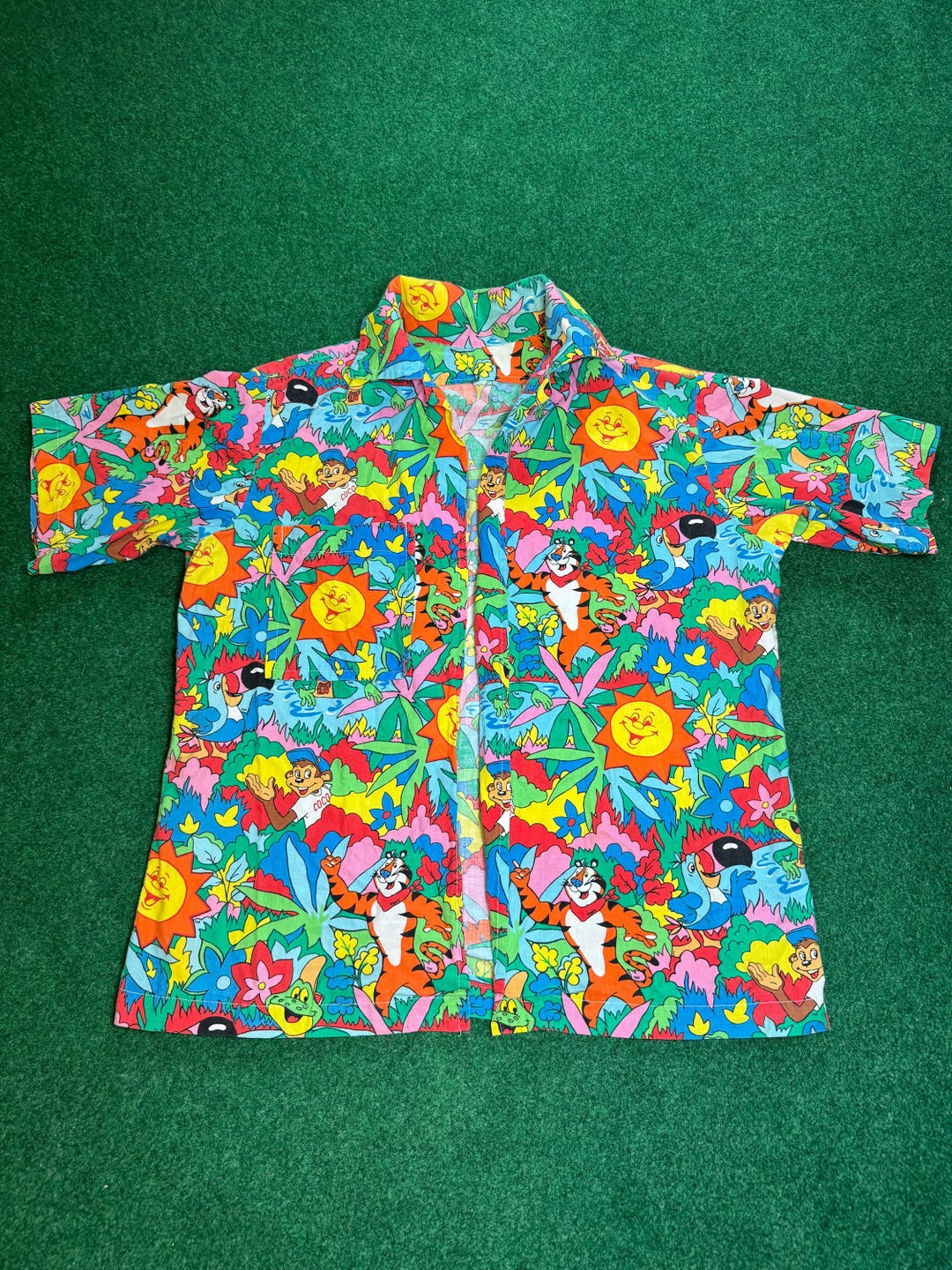 INSANE 90s Rainbow Cereal Shirt All Over Print Collared Large Fruit ...