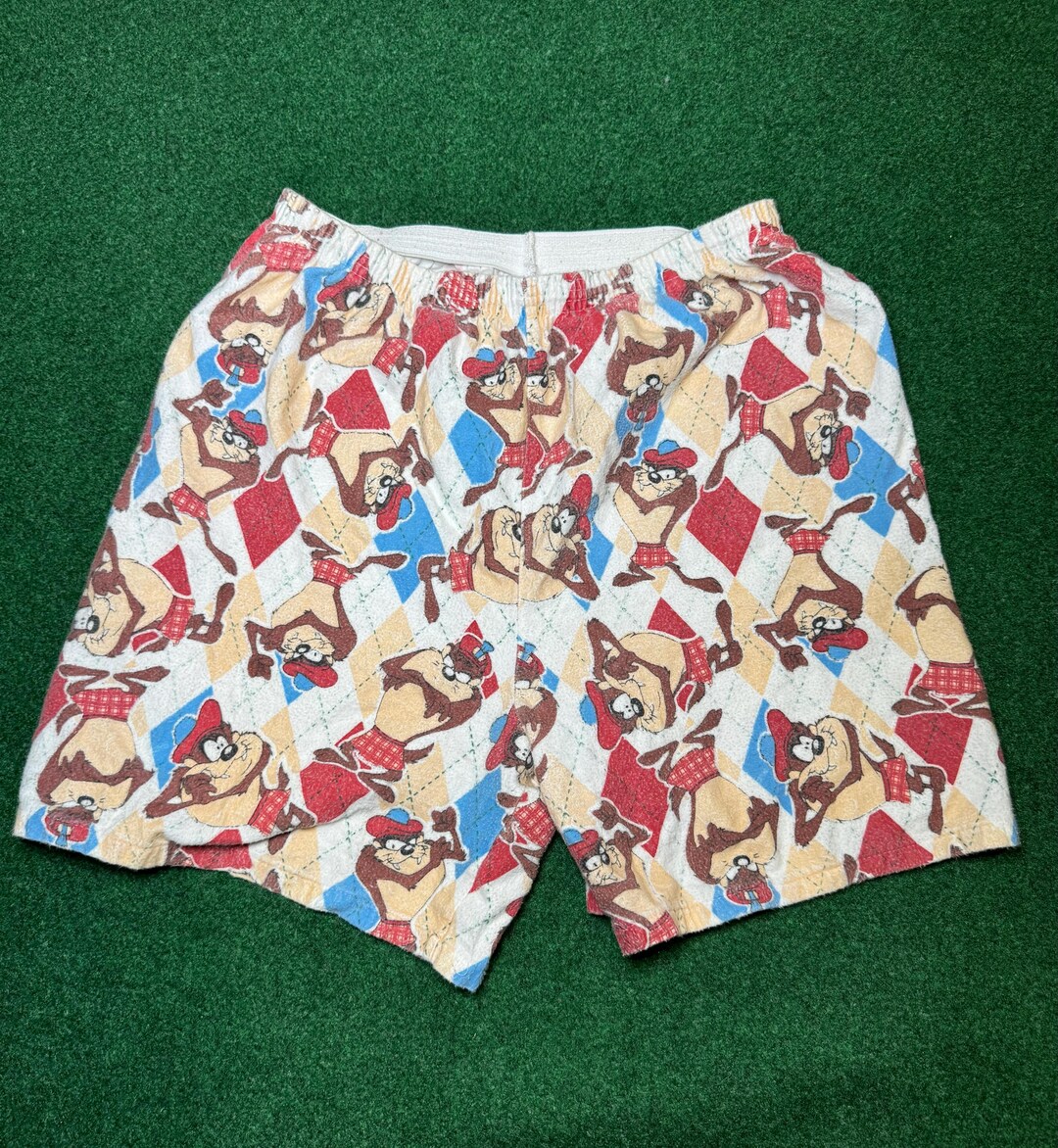 90s Taz Tasmanian Devil Shorts Rare Vintage Medium Looney Tunes Space ...