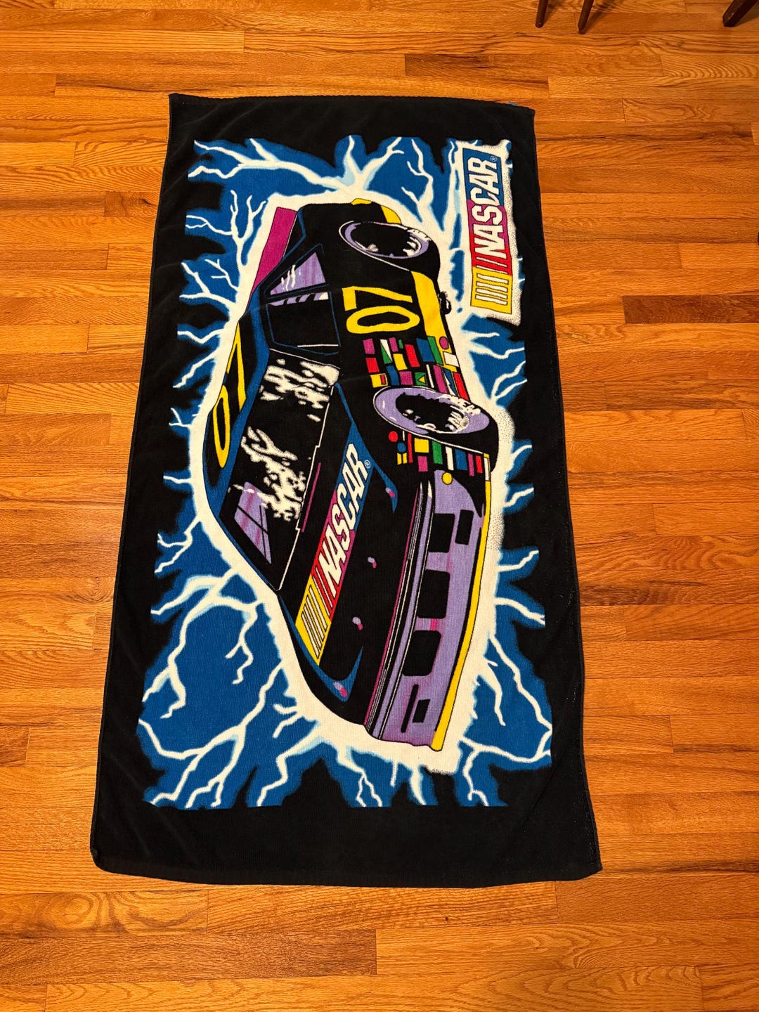 Crazy 90s NASCAR Lightning Beach Towel Bath Rare Vintage Dale Earnhardt ...