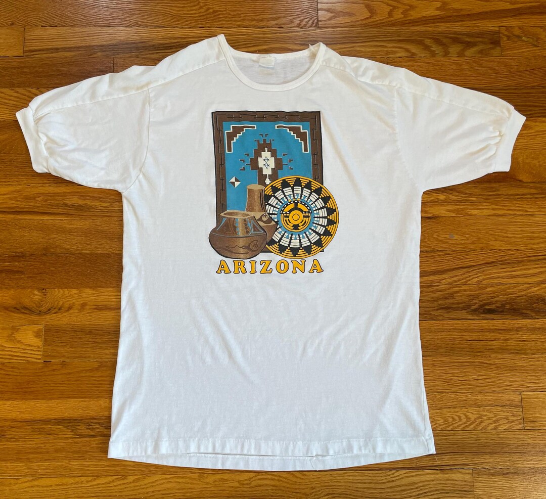 90s Arizona Aztec Navajo Vintage T-shirt Rare Spanish Large White ...