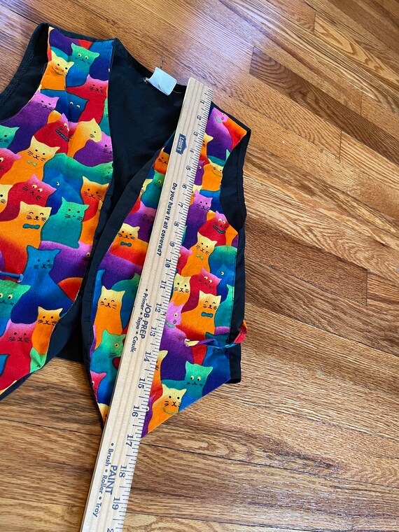 90s Cat Pop Art Vest, Youth Small, Colorful Kitten Pr… - Gem