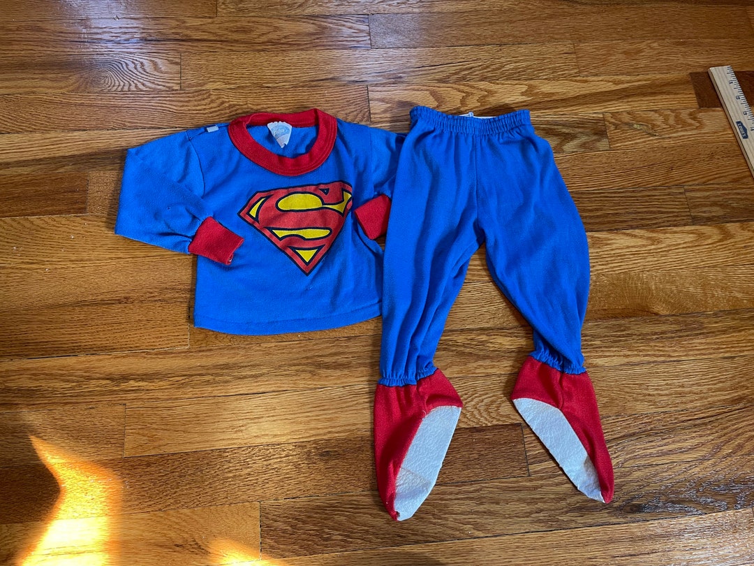 80s Superman Two Piece Shirt and Pants Pjs Loungewear Comic Book 90s ...