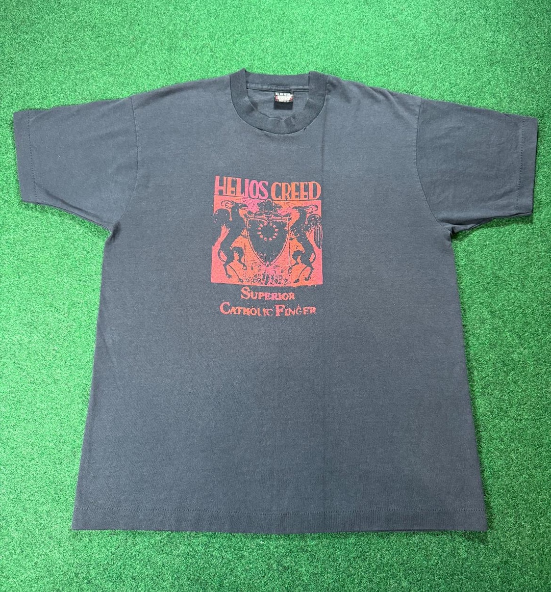 Vintage 1989 Helios Creed T-shirt, Superior Catholic Finger Band Tee ...