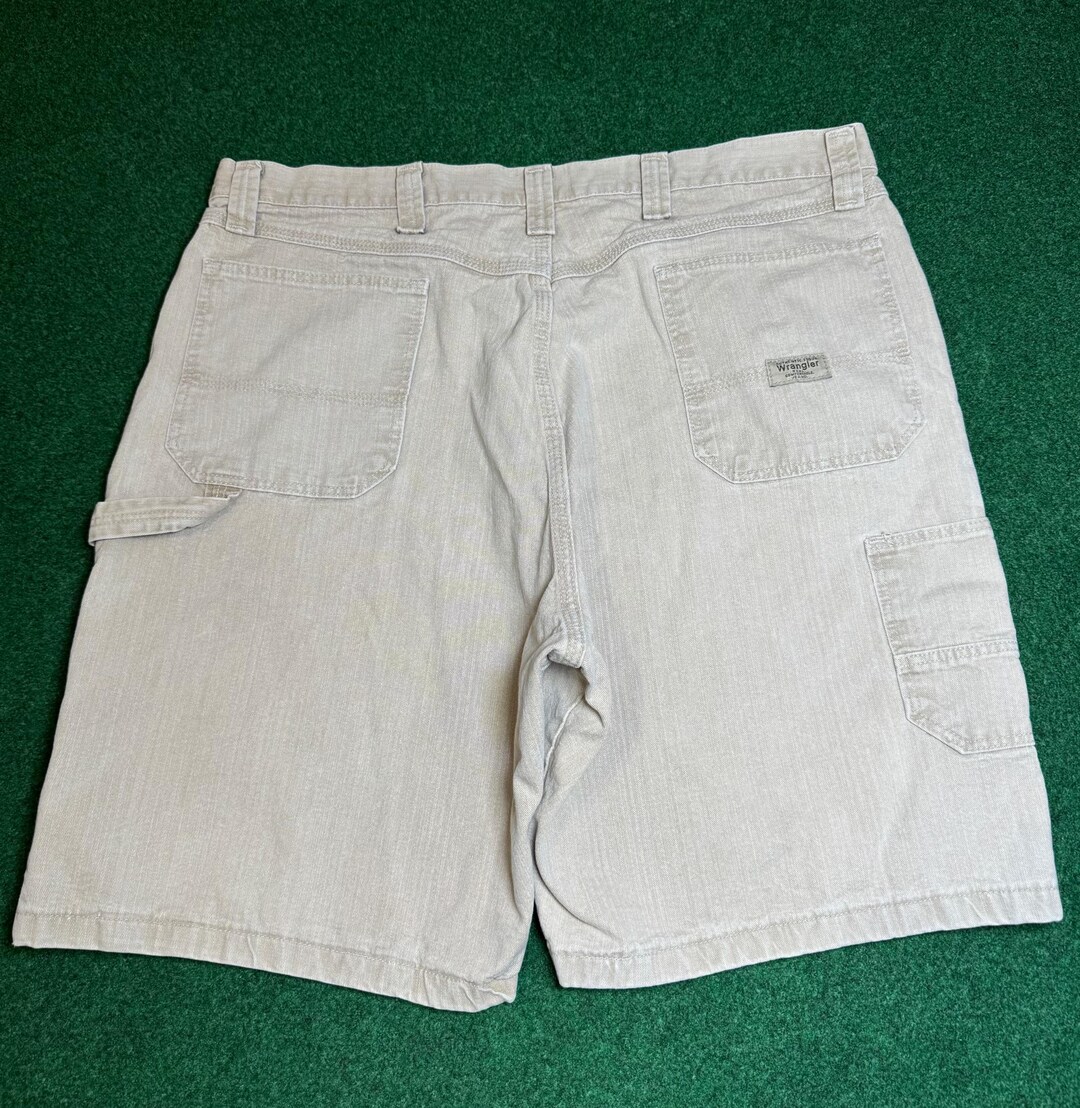 Y2K 90s Tan Wrangler Carpenter Jorts Jean Shorts Denim Size 38 Hipster ...