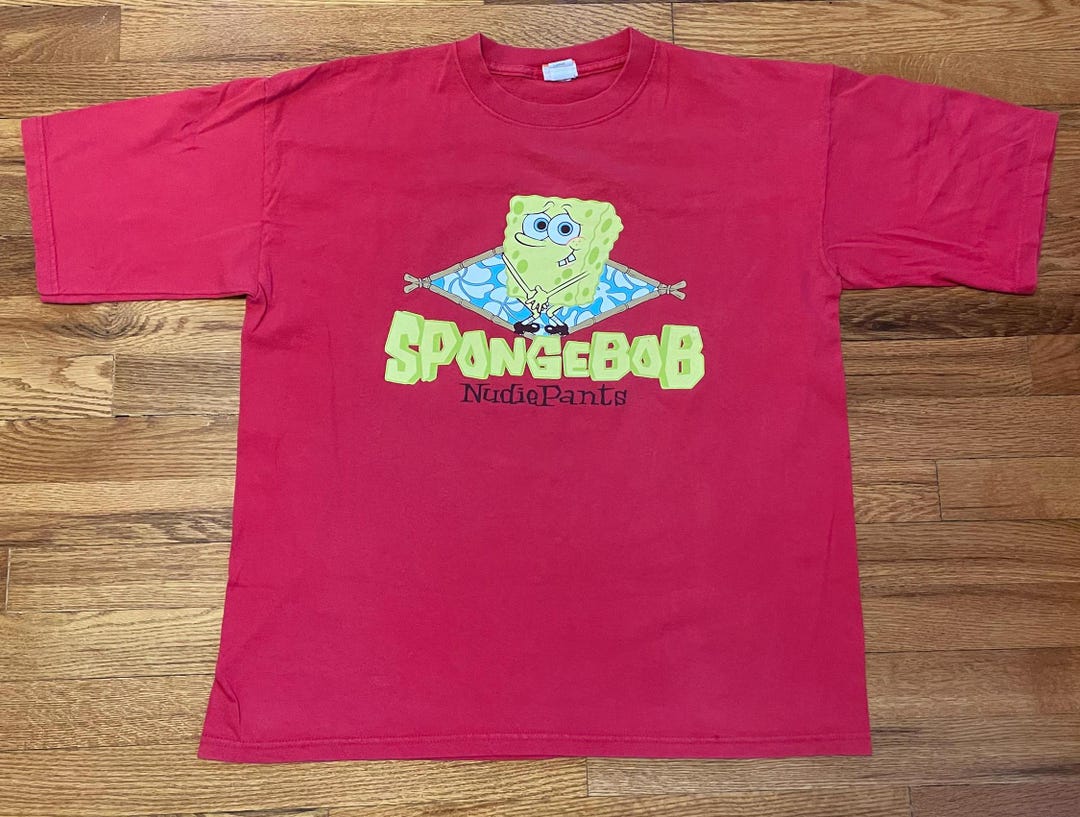2002 Y2K Spongebob Squarepants Nudiepants Vintage T-shirt Rare Large ...