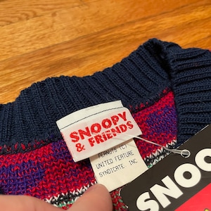 WOW 80s/90s Snoopy & Friends Oversized Sweater DEADSTOCK New With Tags ...