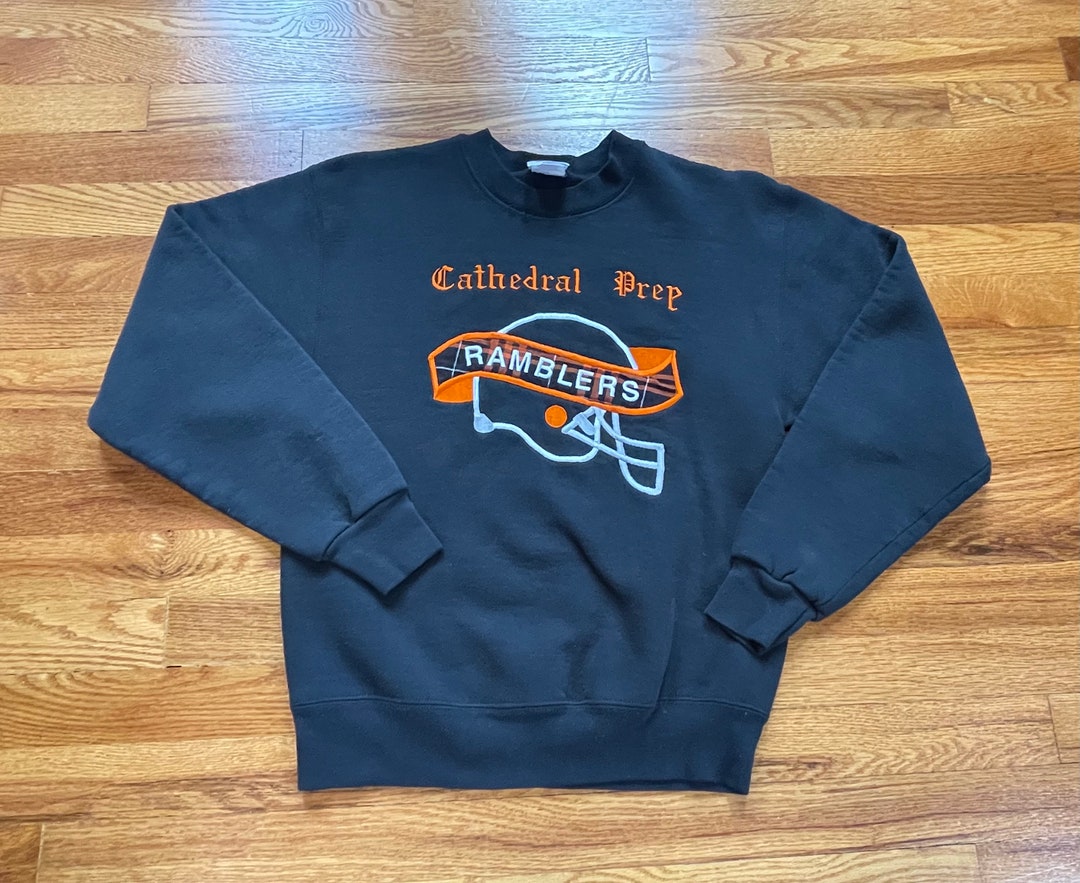 90s Cathedral Prep Ramblers Vintage Crewneck Sweatshirt Black Small ...