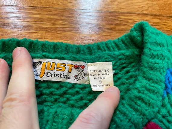 incredible retro 80s wacky sweater with shoulder pads… - Gem