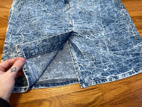 rocker acid wash 80s/90s denim jeans skirt sexy badas… - Gem