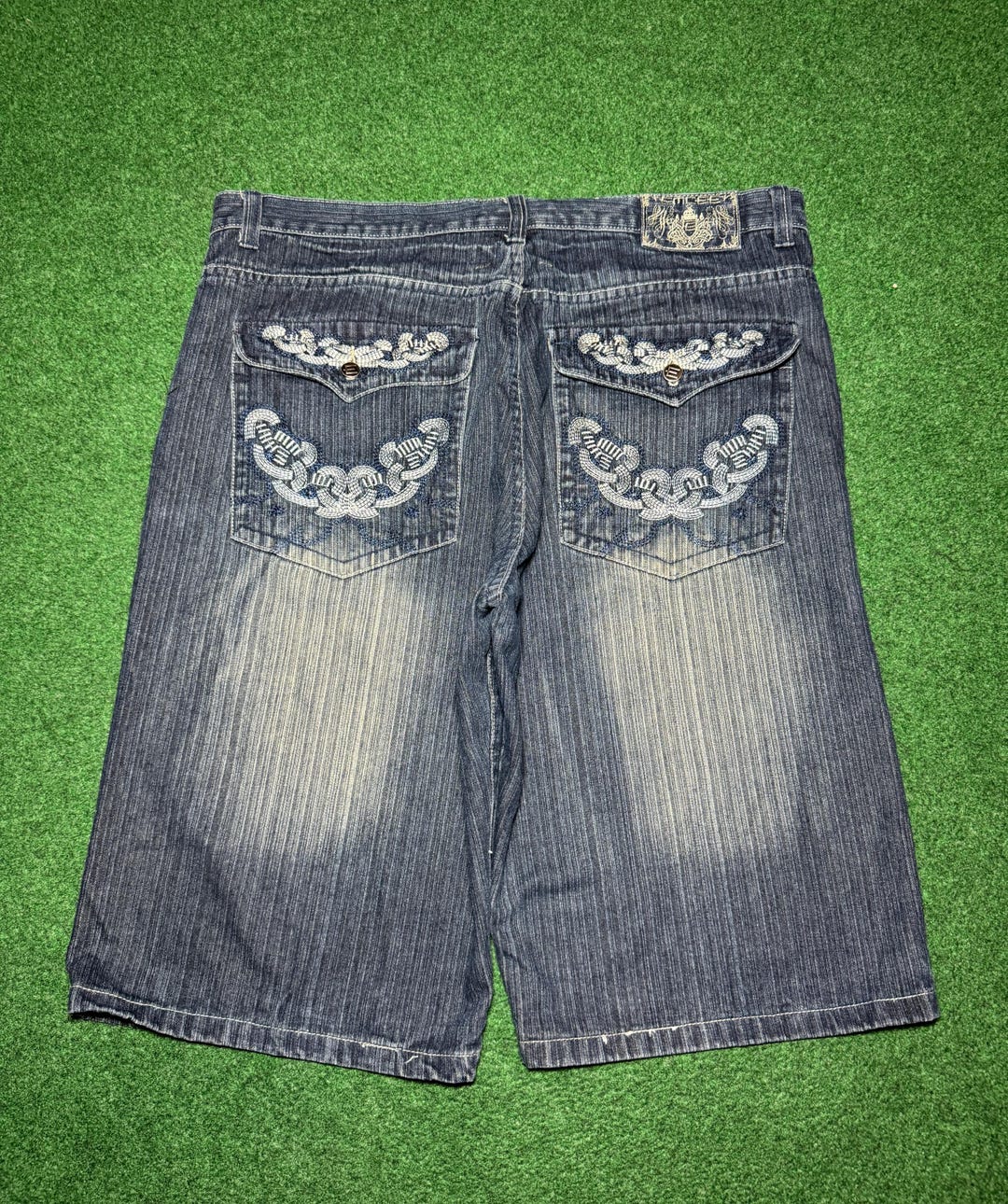 Y2K Ghetto Jorts Jean Shorts Vintage Rare Size 42 Urban Emcee Baggy ...