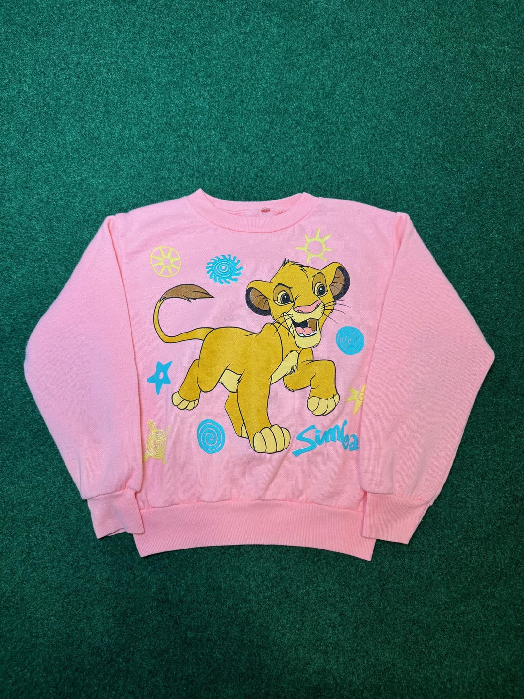 Incredible 90s the Lion King Simba Pink Crewneck Sweatshirt Youth Kids ...