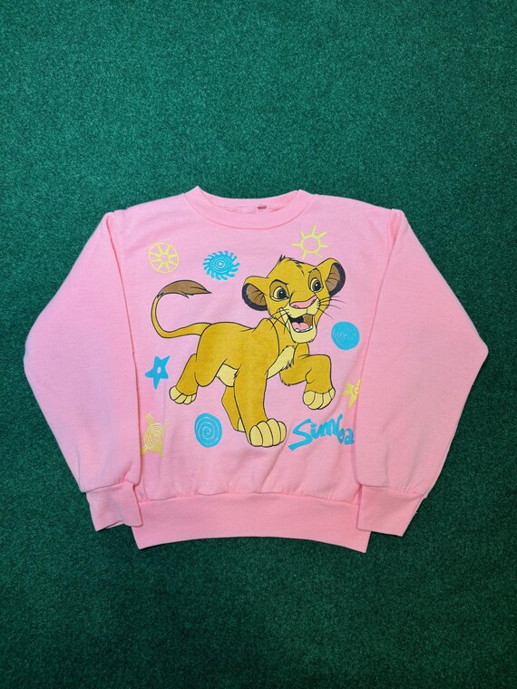 incredible 90s The Lion King Simba pink Crewneck swea… - Gem