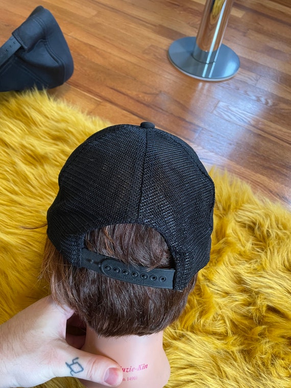 80s black trucker hat cow patty corner pocket counter… - Gem