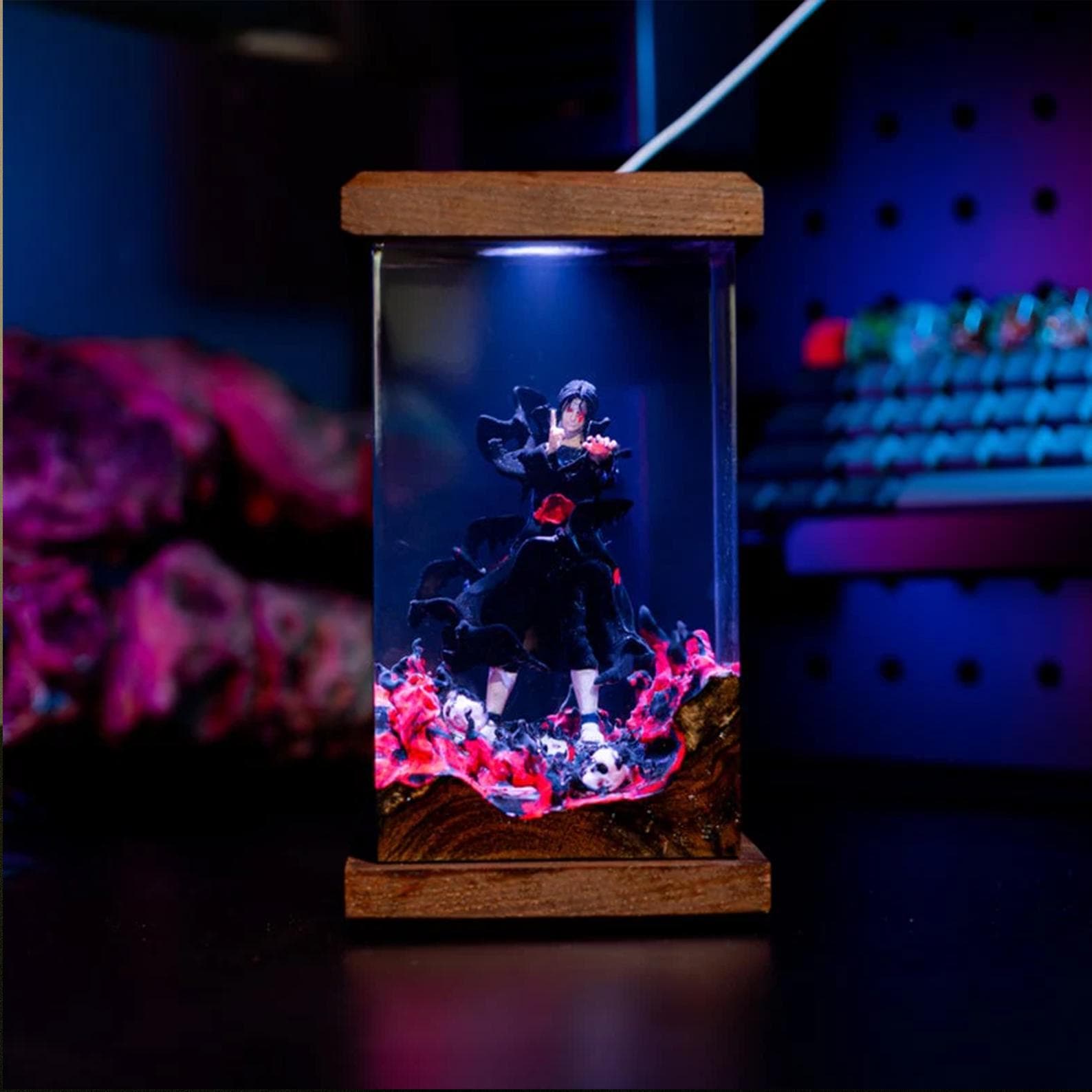 Itachi Uchiha Naruto Lamp, Epoxy Resin Lamp, Gift for Him, Anime Gift ...