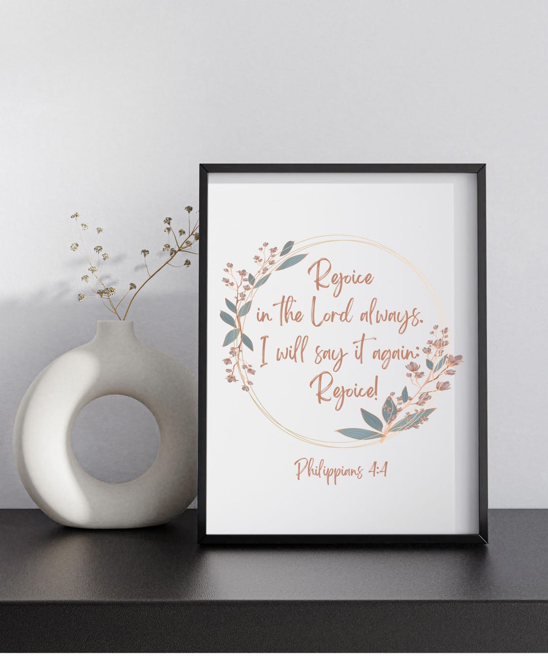 Digital Download, Rejoice in the Lord, Philippians 4:4, Wall Art Print ...