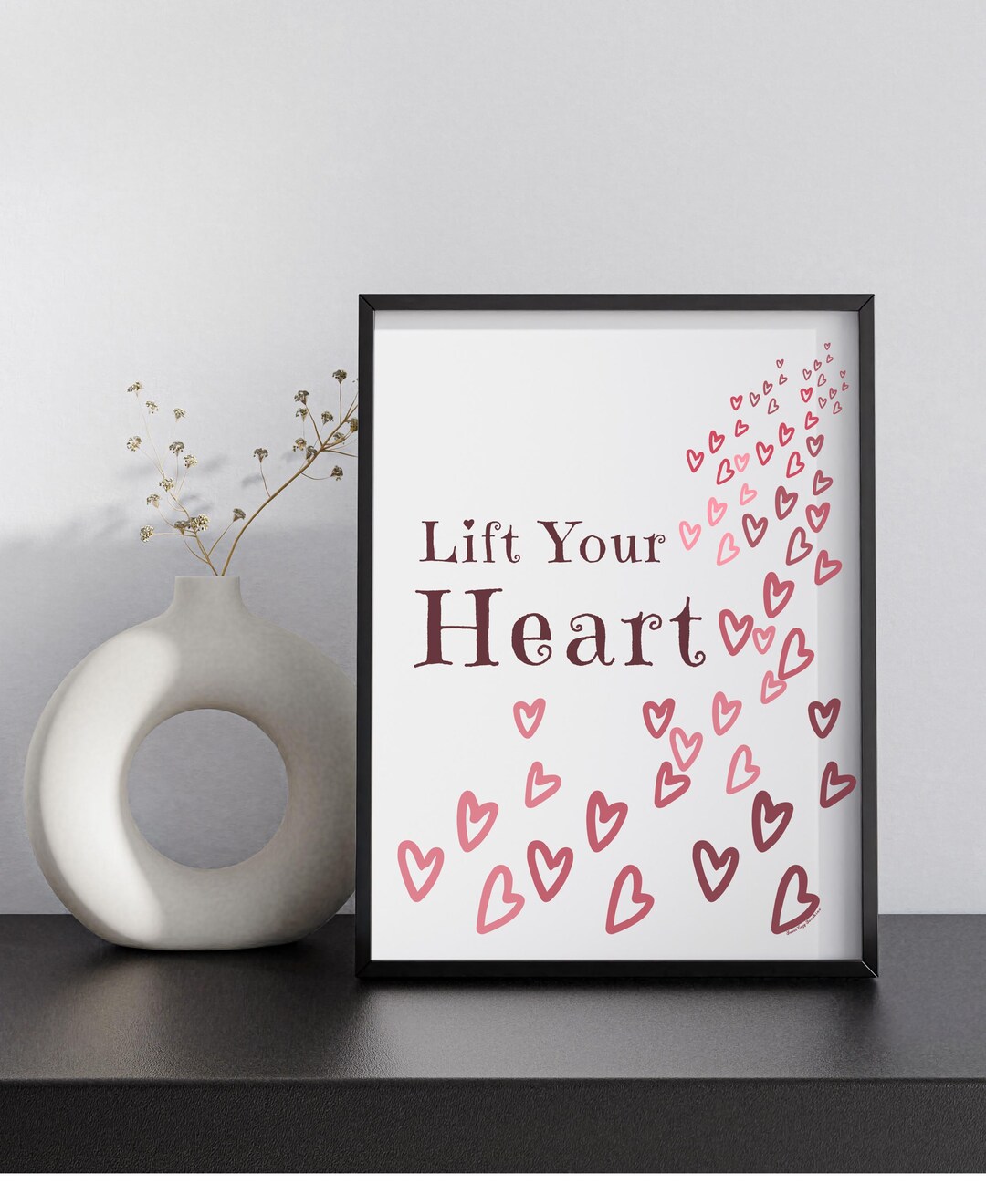 Digital Download, Lift Your Heart - Trendy, Heart Wall Art Print, Love ...