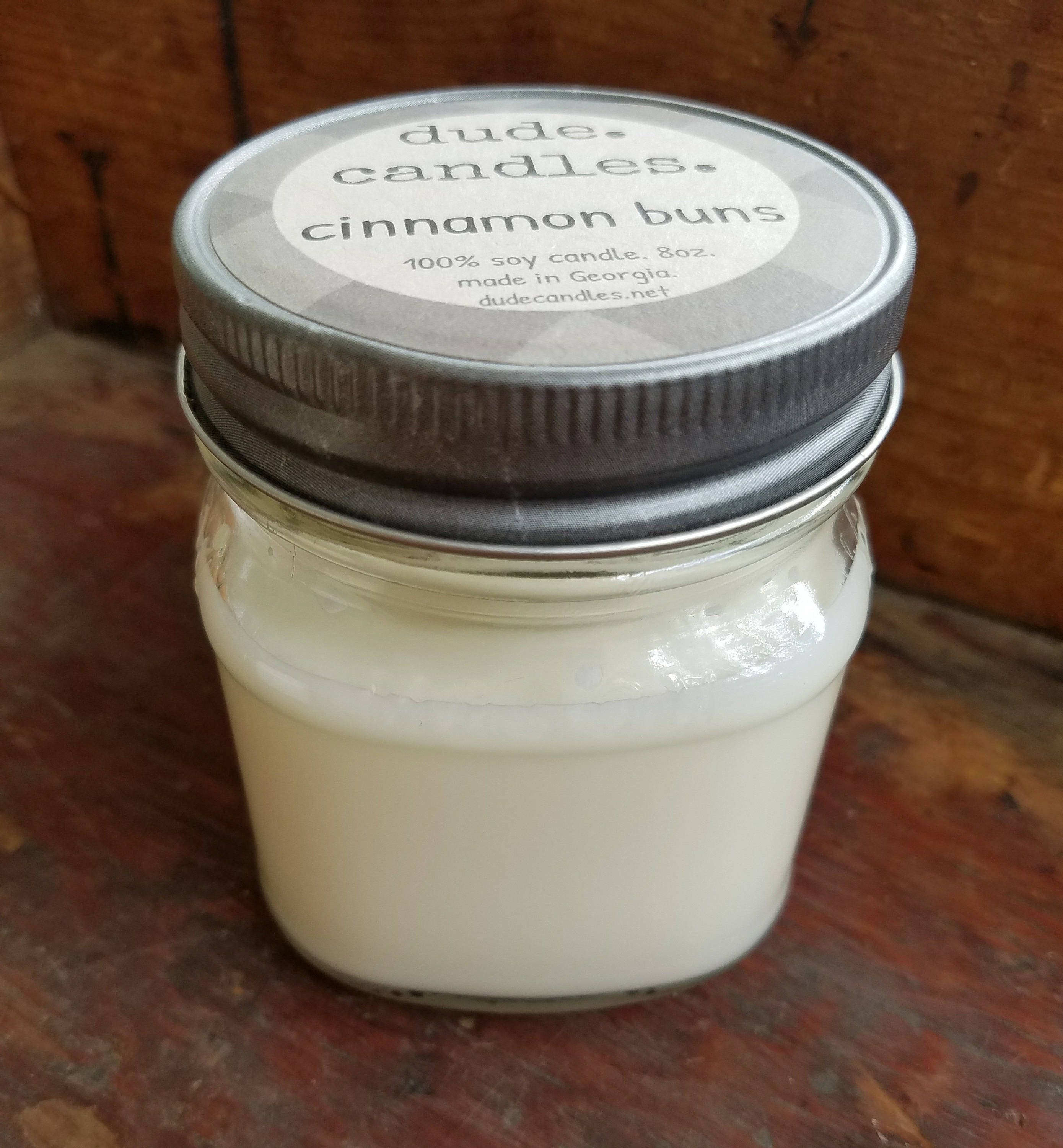 Cinnamon buns candle. 8oz soy candle. dude candle. mason jar - Etsy ...