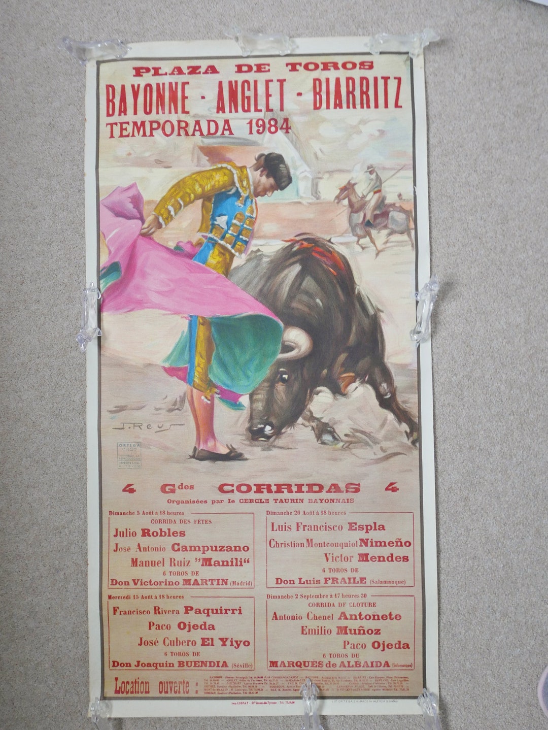 1984, Original Bullfight Poster, Spanish Matador, Vintage South France ...