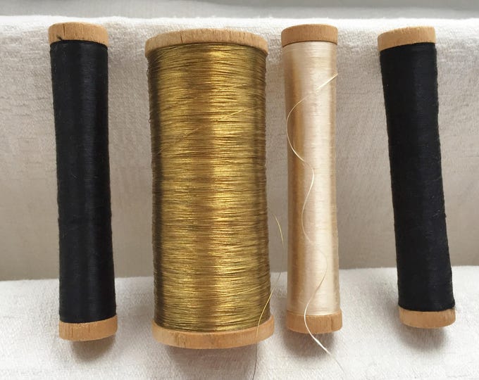 Large Spool Antique French Gold Metallic Thread, Bullion Passementerie ...