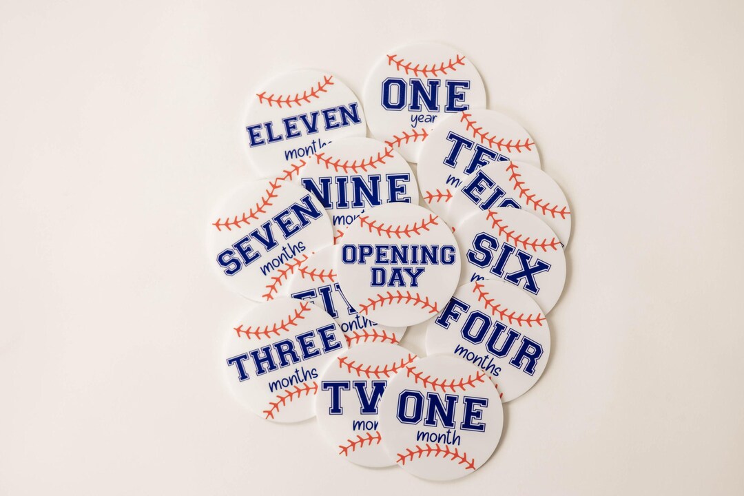 Acrylic Baseball Monthly Milestone Discs for Baby Photos | Monthly ...