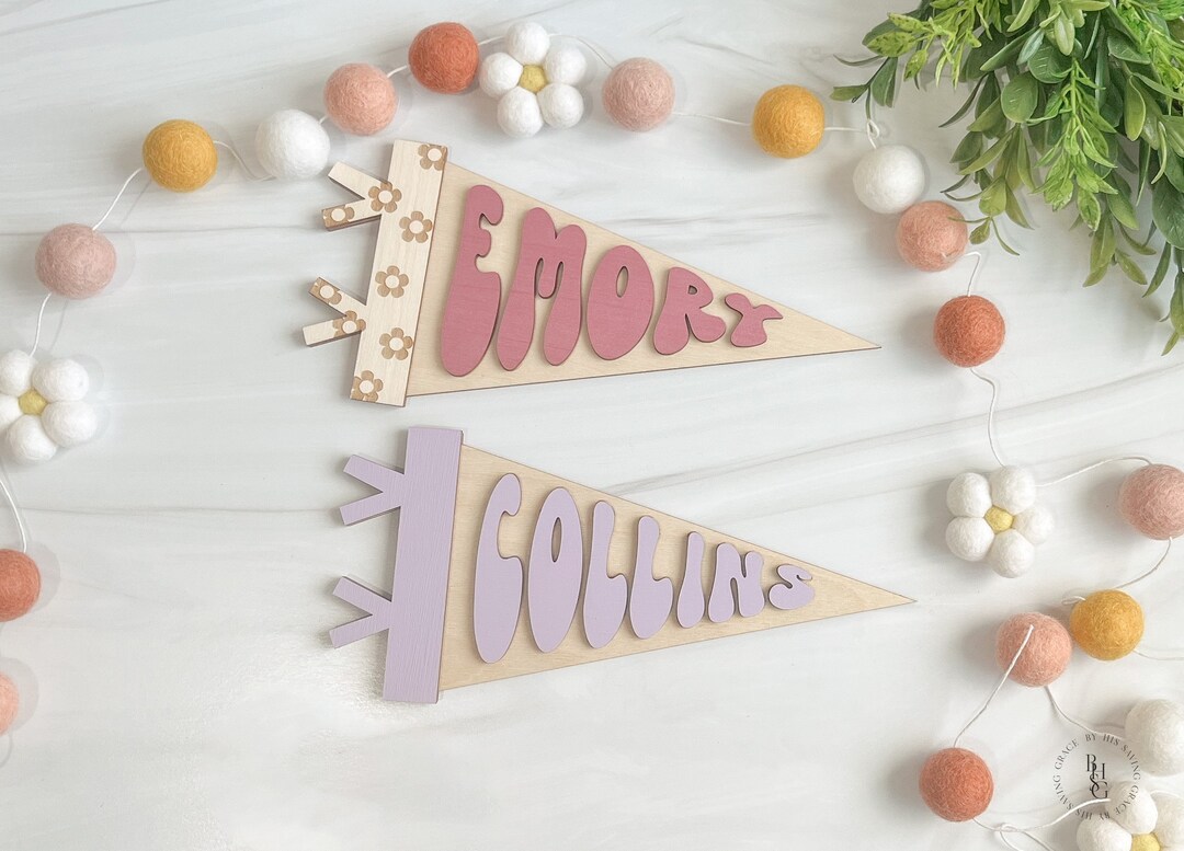 Personalized Pennant Flag | Custom Name Pennant | Baby Name Pennant ...