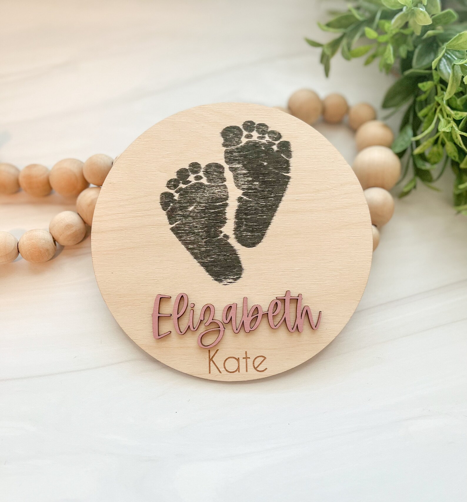 Baby Announcement Sign With Birth Stats Footprint Sign for - Etsy