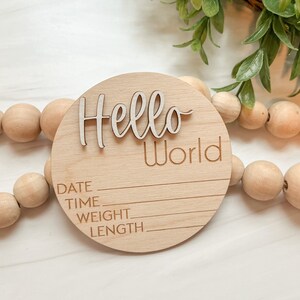 Hello World Baby Announcement Sign Baby Sign for Hospital - Etsy
