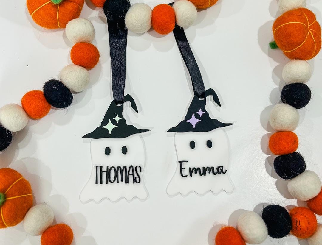 Halloween Ghost Name Tag | Halloween Bag Tags | Halloween Decor | Tag ...