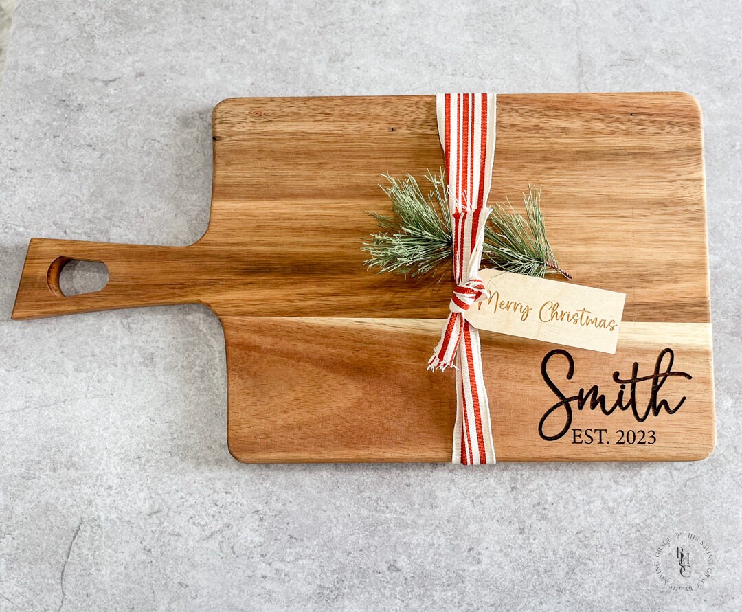 Personalized Acacia Wood Serving Board Custom Serving Board ...