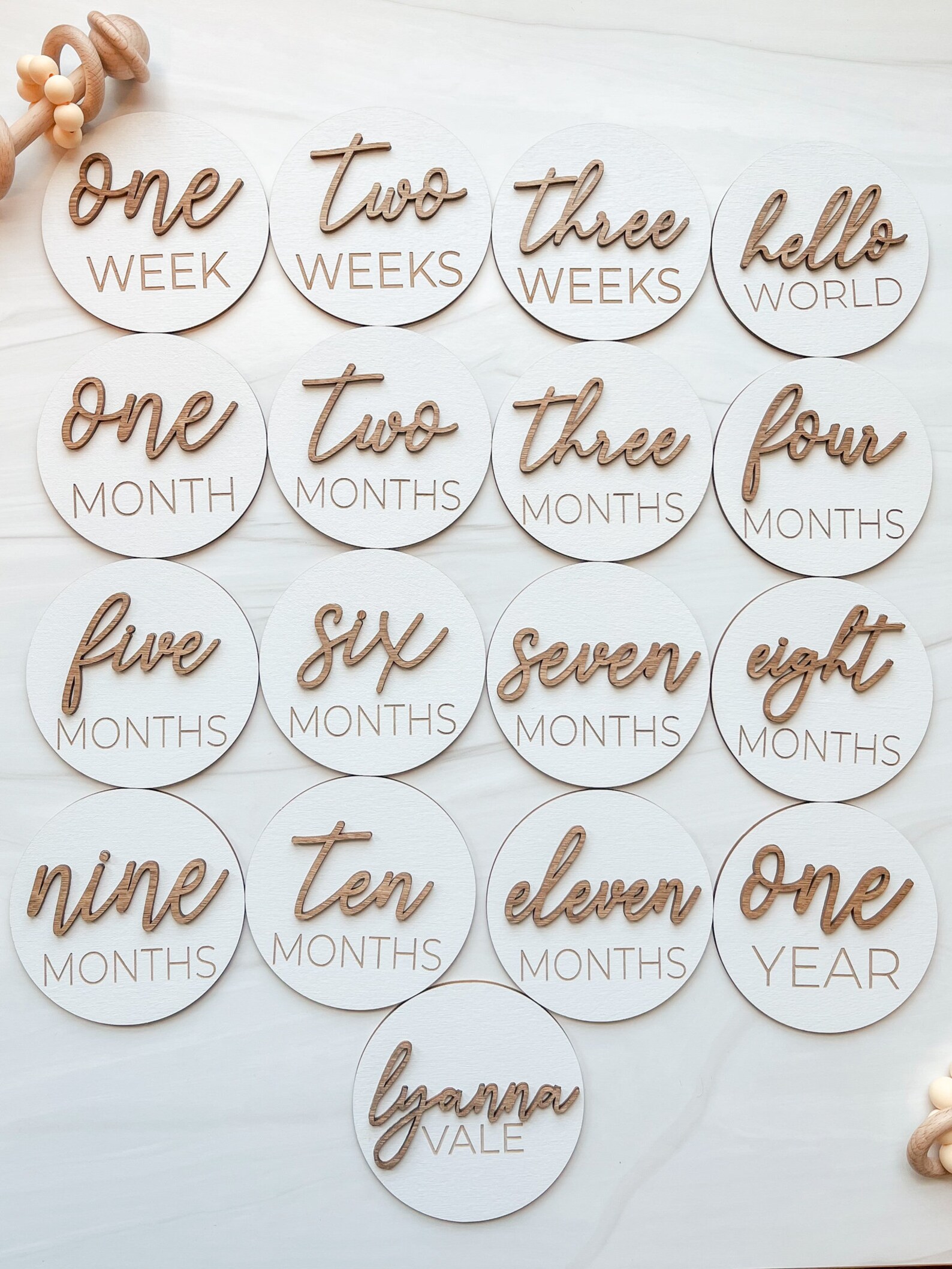 3D Wooden Monthly Milestone Discs for Baby Photos Matching - Etsy