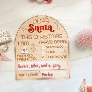 Dear Santa Letter Board Dear Santa Sign Letter to Santa - Etsy