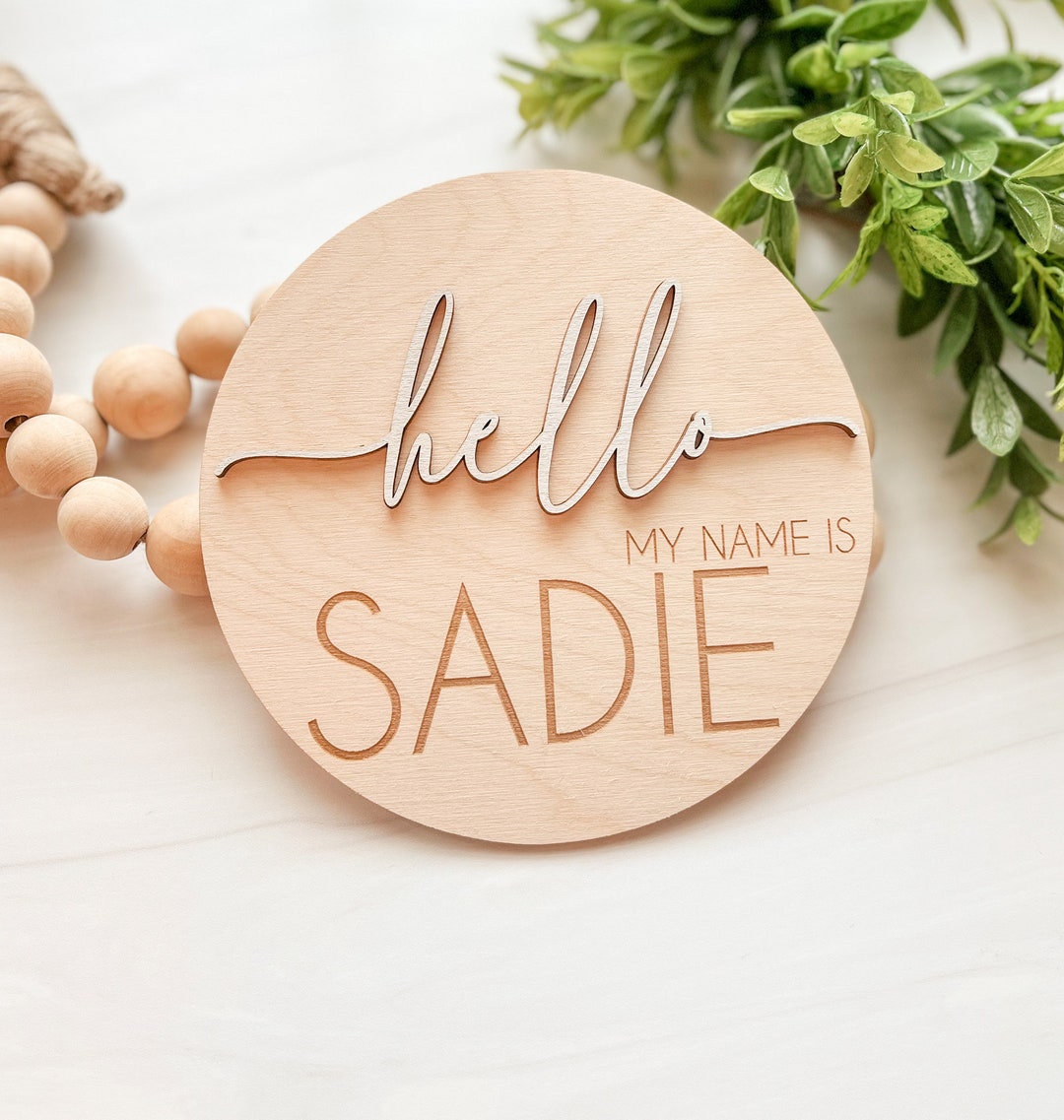 Hello My Name is Baby Name Announcement Sign baby Name Sign - Etsy