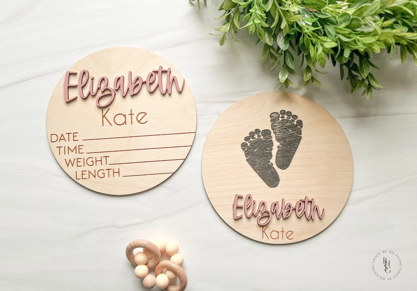 Baby Announcement Sign With Birth Stats Footprint Sign for Newborn Baby ...