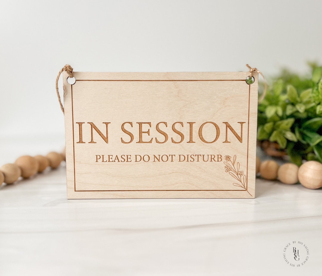 Double-sided Door Sign for Therapist | in Session Sign | Welcome Please ...
