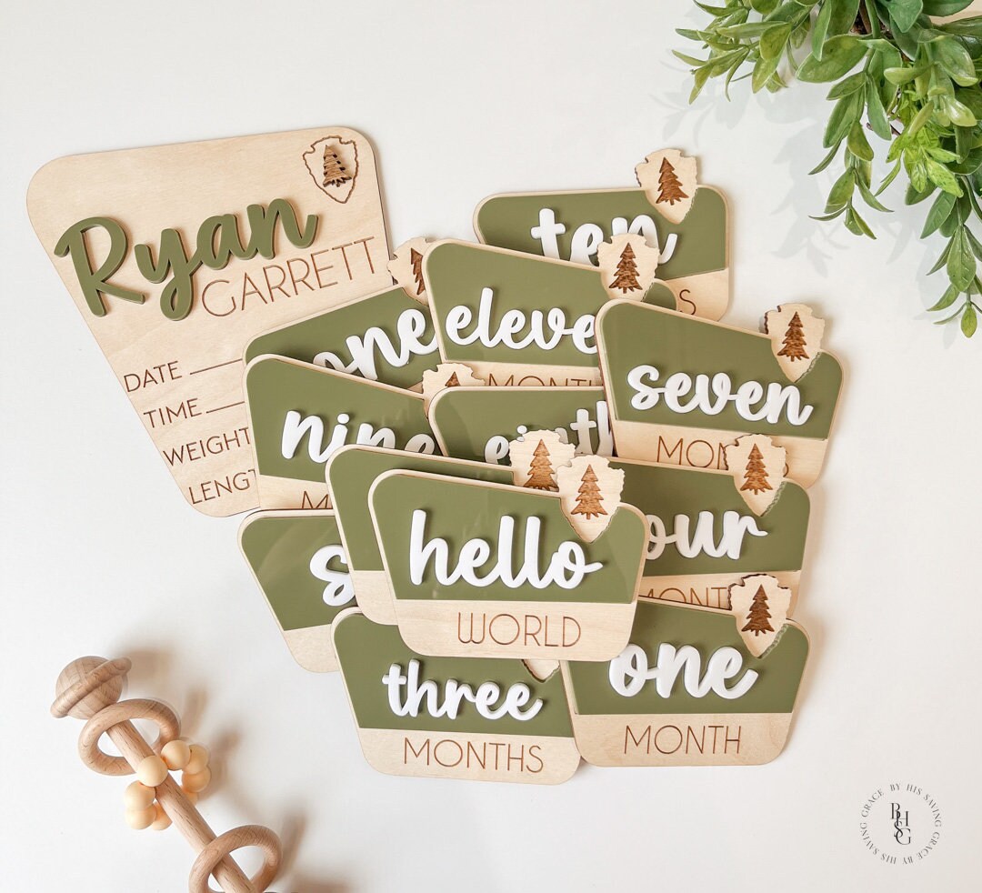 National Park Monthly Milestone Discs for Baby Photos + Matching Birth ...