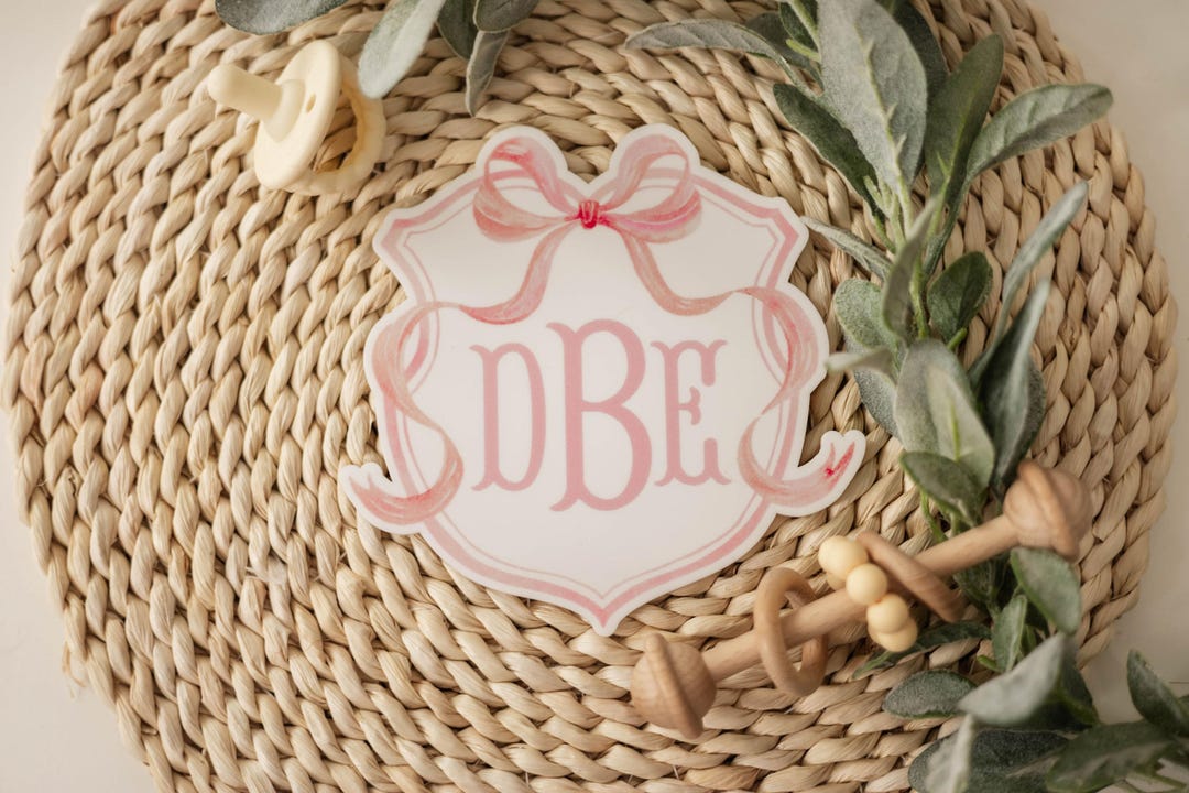 Watercolor Monogram Baby Announcement Sign | Baby Girl Bassinet Sign ...